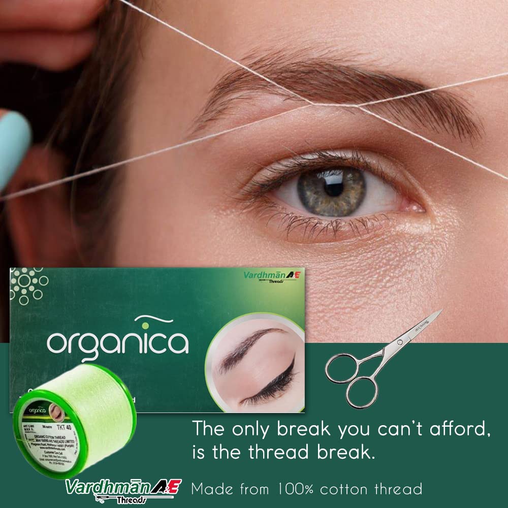 Organica Threading Thread - Pack of 2 (8 Spools in Each Box) with Scissor by Behal International