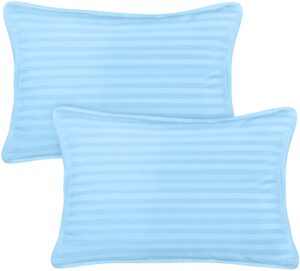 utopia bedding toddler pillow (light blue, 2 pack) 13x18 pillows for sleeping, soft and breathable cotton blend shell, small kids pillow perfect for toddler bed and travel (intended for age 2 and up)