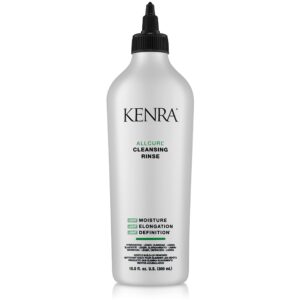 kenra allcurl cleansing rinse | non-drying cleansing rinse | eliminates product build-up | maintains moisture | enhances manageability | color safe | wavy, curly, coily hair | 10 fl. oz