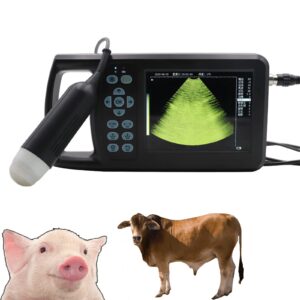 newtry veterinary ultrasonic scanner, portable handheld pregnancy tester with convex array probe, movie payback function&5.6 inch led screen for pigs cattle horse