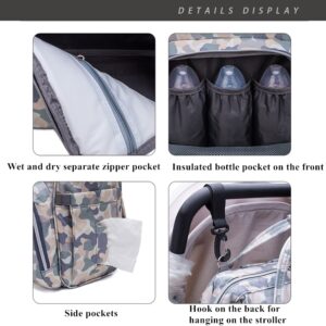 Armbq Camo Diaper Bag Backpack Multi-Function Diaper Bag for Baby Care Essentials Waterproof Travel Baby Bag for Mom Dad