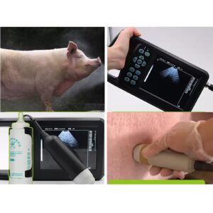 NEWTRY Veterinary Ultrasonic Scanner, Portable Handheld Pregnancy Tester with Convex Array Probe, Movie Payback Function&5.6 Inch LED Screen for Pigs Cattle Horse