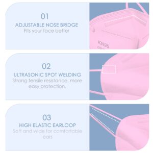 XINYA BAO 50 Packs KN95 Face Mask 5-Ply Breathable & Comfortable Filter Safety Mask with Elastic Ear loop and Nose Bridge Clip, Protective Face Cover Mask, Filter Efficiency ≥95% Multi Color.