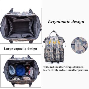 Armbq Camo Diaper Bag Backpack Multi-Function Diaper Bag for Baby Care Essentials Waterproof Travel Baby Bag for Mom Dad