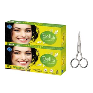 bella threading thread - pack of 2 (8 spools in each box) with scissor by behal international