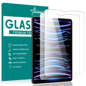 avakot 2 pack ipad pro 12.9 screen protector | tempered glass film compatible with ipad pro 12.9 inch 5th/4th/3rd generation | anti- scratch sensitive hardness screen protector for ipad pro 12.9