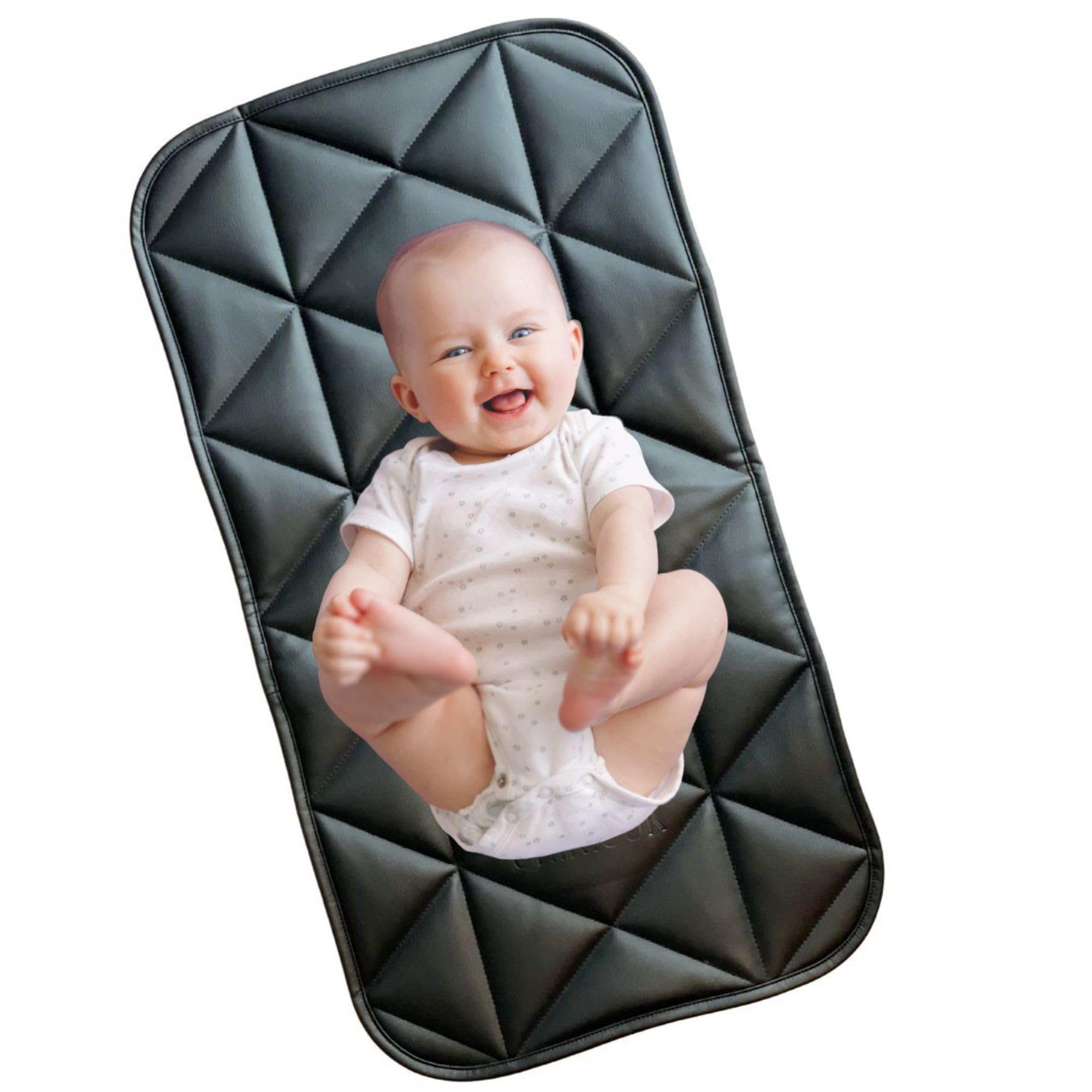 Uniklook Padded Baby Portable Changing pad Mat | Playmat Baby Toddler Infant | Tummy Time Mat Crawling Play Time | Waterproof Baby Infant Floor Mat 30" x 16" (Black)