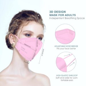 XINYA BAO 50 Packs KN95 Face Mask 5-Ply Breathable & Comfortable Filter Safety Mask with Elastic Ear loop and Nose Bridge Clip, Protective Face Cover Mask, Filter Efficiency ≥95% Multi Color.