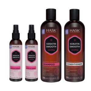 hask keratin collection: 2 keratin 5-in-1 leave in conditioner and 1 keratin shampoo and conditioner set