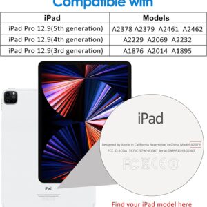 avakot 2 Pack iPad Pro 12.9 Screen Protector | Tempered Glass Film Compatible with iPad Pro 12.9 Inch 5th/4th/3rd Generation | Anti- Scratch Sensitive Hardness Screen Protector for iPad Pro 12.9