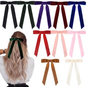 10pcs velvet bows hair clip ribbon accessories ponytail holder hair bow for women girls toddlers teens kids