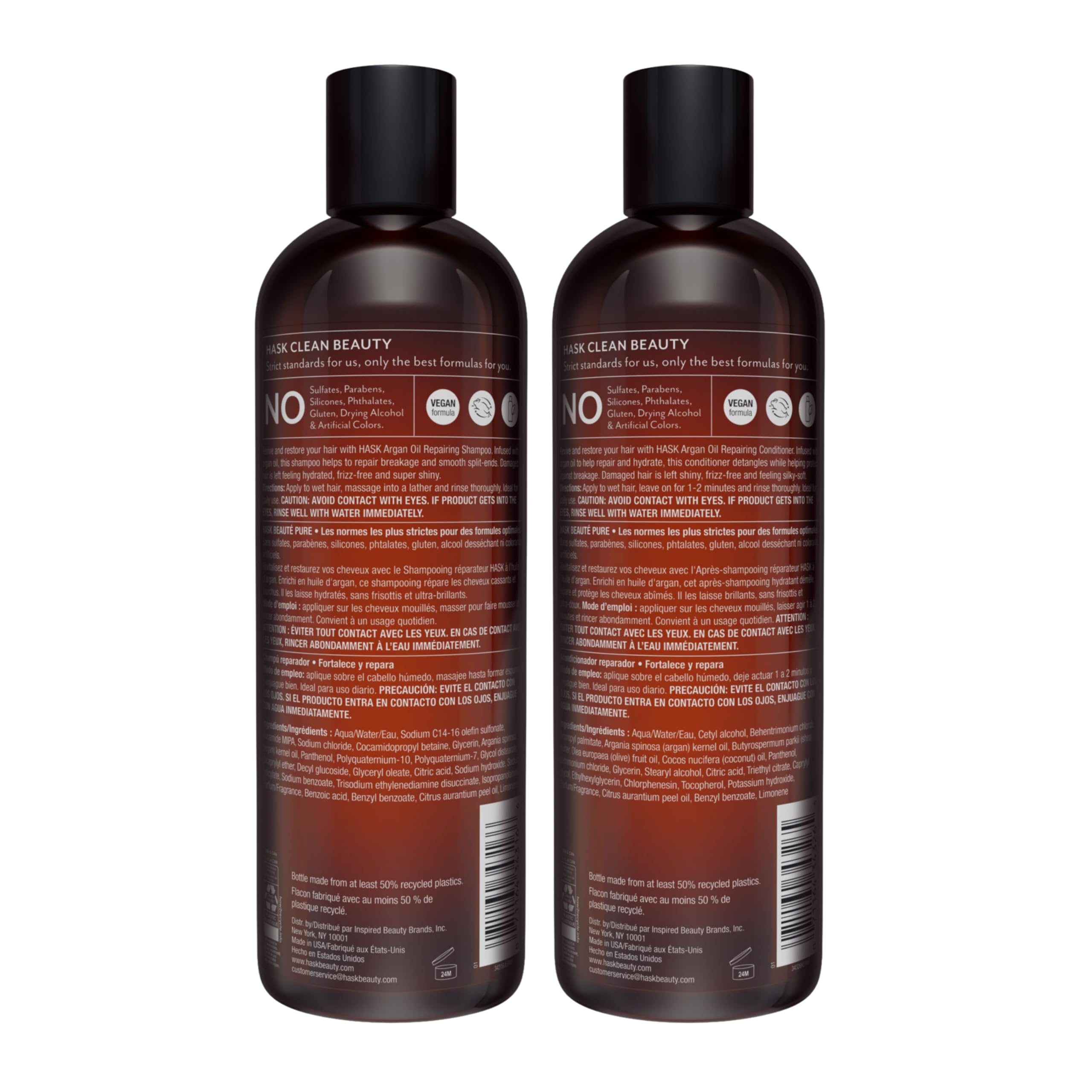 HASK Argan Restoring Set: 2 Argan Shine Hair Oil Vials and 1 Argan Shampoo and Conditioner Set