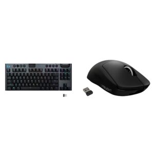 logitech g pro x superlight wireless gaming mouse - black + g915 tkl gaming keyboard bundle - tactile