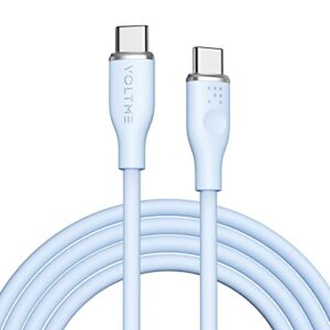 voltme usb c cable, 60w usb c to usb c cable 6ft, usb 2.0 type c charging cable fast charge cord for macbook pro 2020, ipad pro 2020, ipad air 4/5, macbook air 2020, galaxy s21, switch (blue)