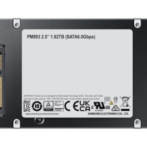 Samsung PM893 1.92 TB Solid State Drive - 2.5 Internal - SATA [SATA/600]