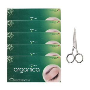 organica threading thread pack of 5 (5 x 8 spools) with behal international scissor