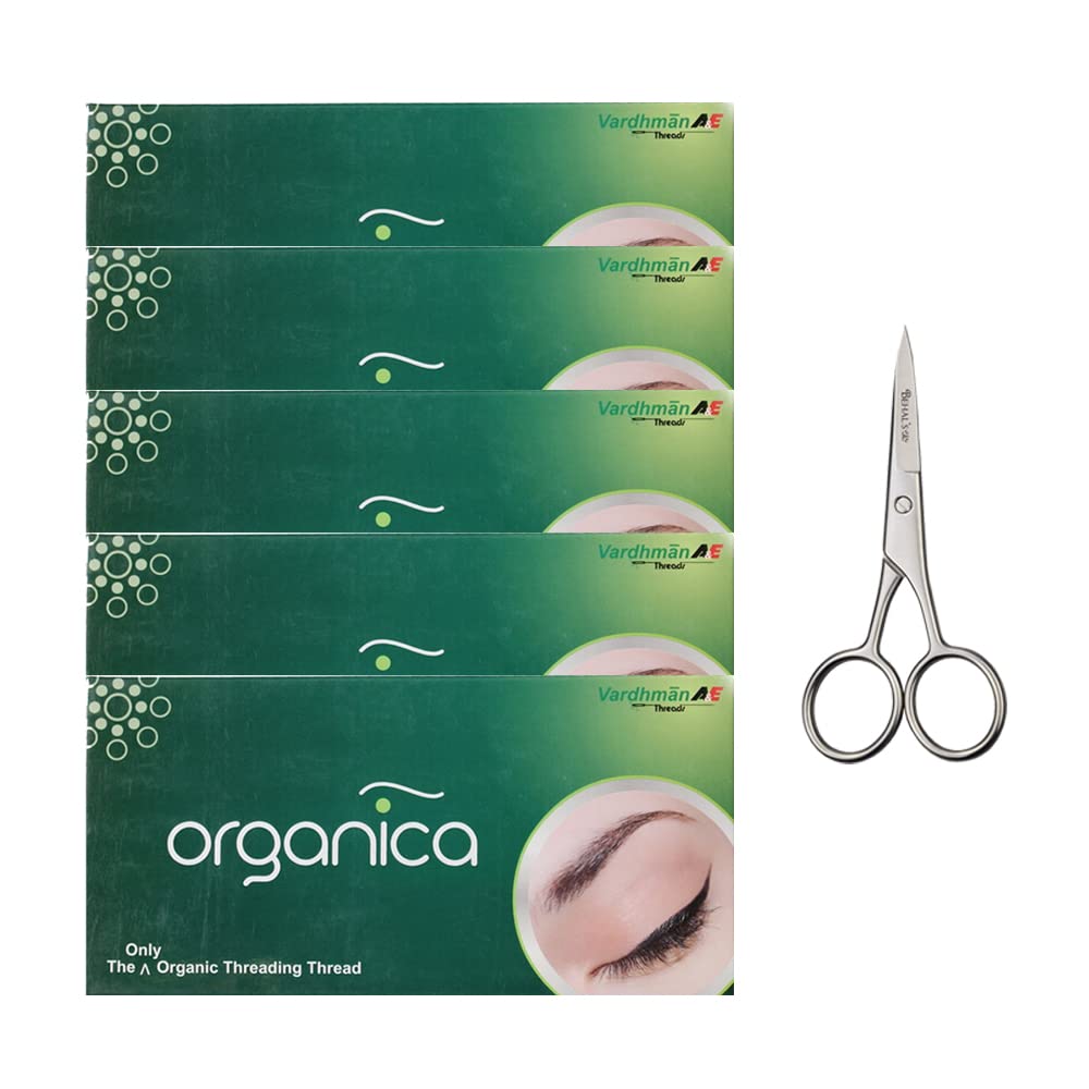 Organica Threading Thread Pack of 5 (5 x 8 spools) with Behal International Scissor