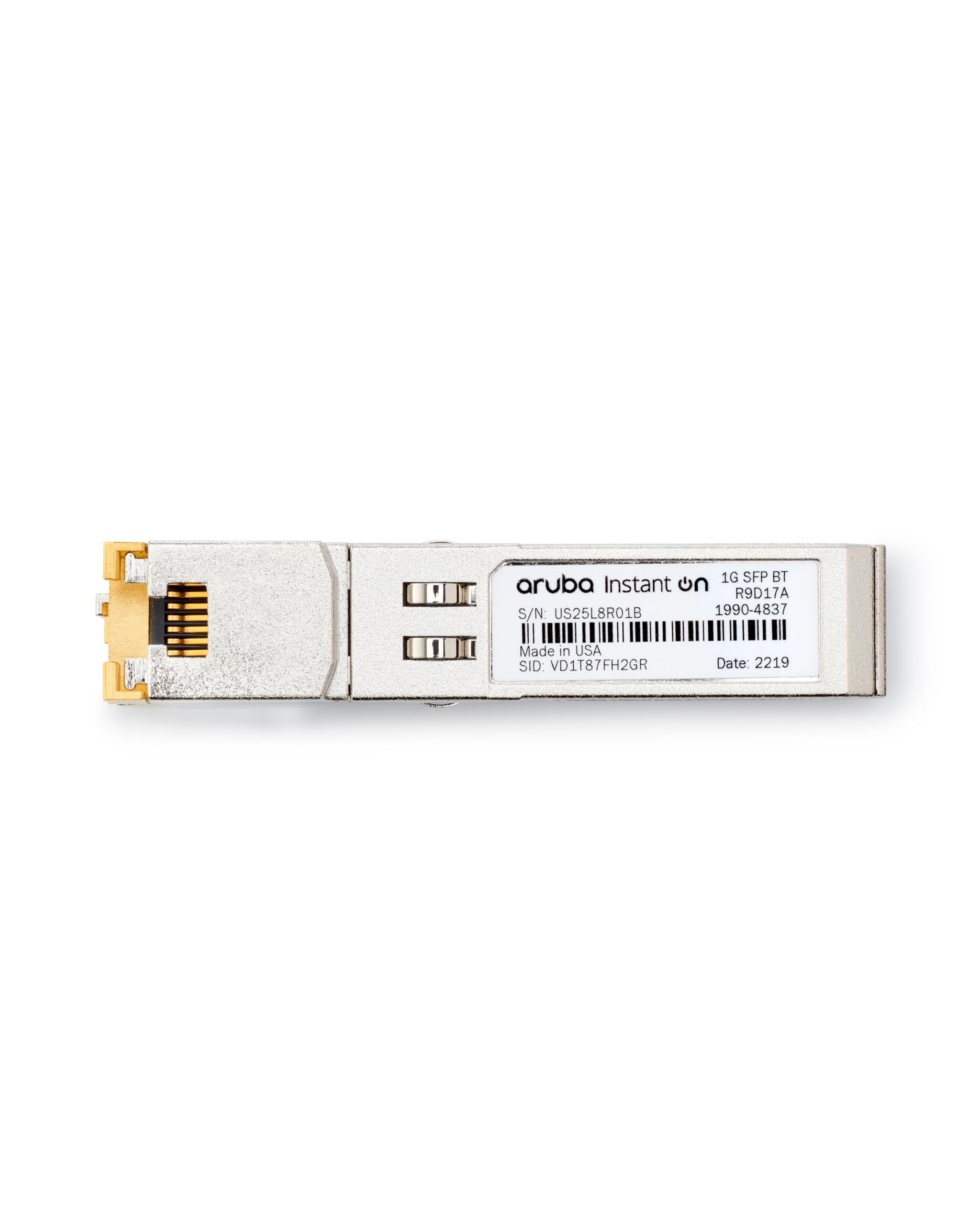 HPE Networking Instant On 1G SFP RJ45 Transceiver for Copper Ethernet Category 5e Connections Up to 100 Meters (R9D17A)