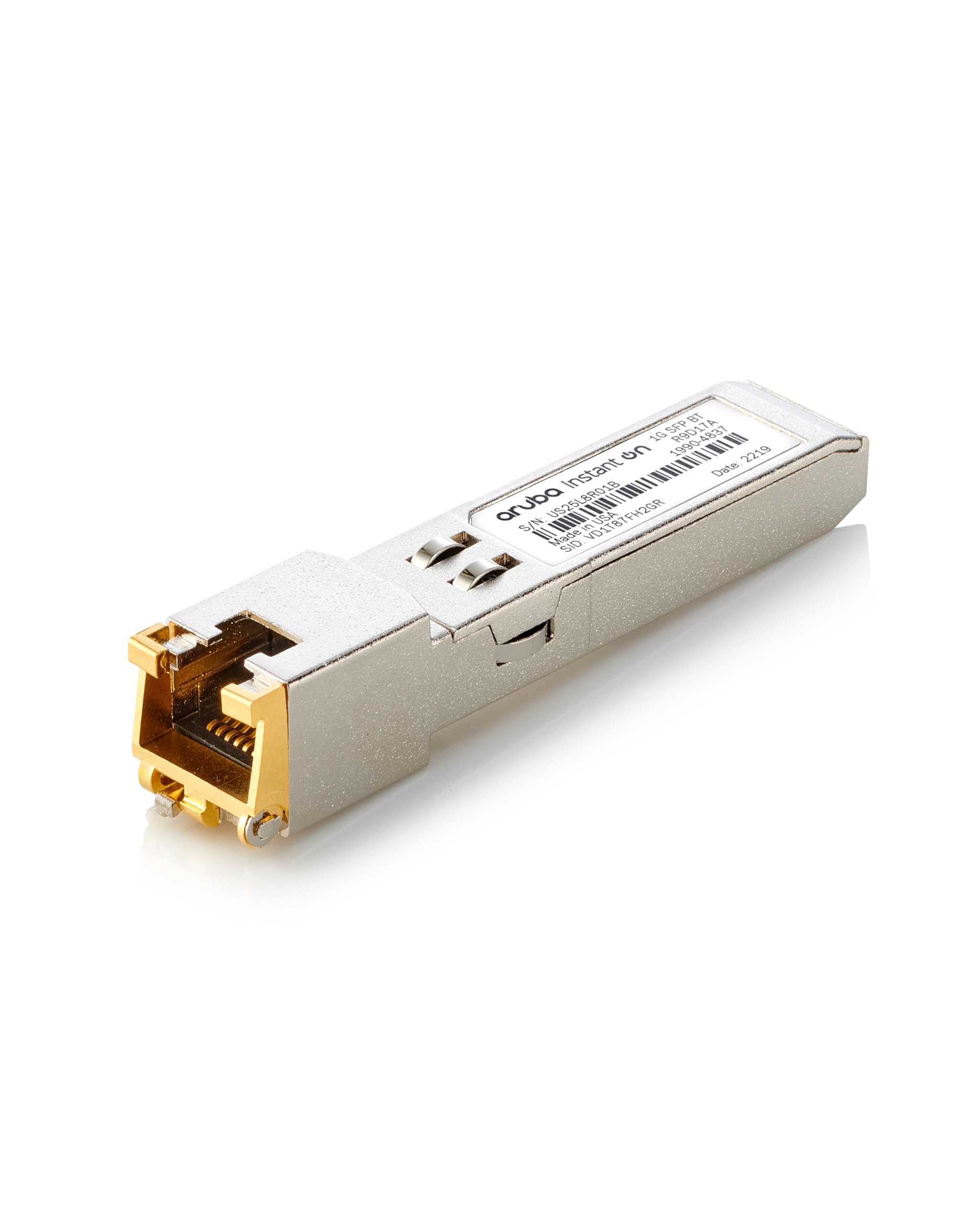 HPE Networking Instant On 1G SFP RJ45 Transceiver for Copper Ethernet Category 5e Connections Up to 100 Meters (R9D17A)