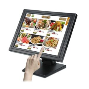 yiyibyus 15" touchscreen monitor, led touch screen display led monitor 1024x768 resolution vga for pc/pos cashier retail restaurant bar coffee store menu order point of sale