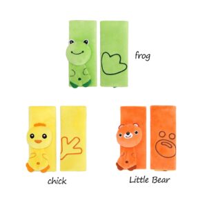 2 Pcs Car Seat Belt Strap Covers,Cartoon Animal Car Seat Strap Pads for Girls and Boys,Seat Belt Shoudler Pads for Infant Stroller Pushchair Seatbelt (Frog)