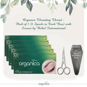 Organica Threading Thread Pack of 5 (5 x 8 spools) with Behal International Scissor