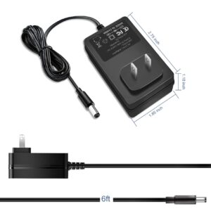 12V Power Supply AC Adapter AC 100-240V to DC 12V 2 Amp Charger for LED Strip Light Power Supply, CCTV Camera, Monitor and Other Electronics Devices, AC to DC 2.1mm X 5.5mm Plug Power Cord length 6 ft