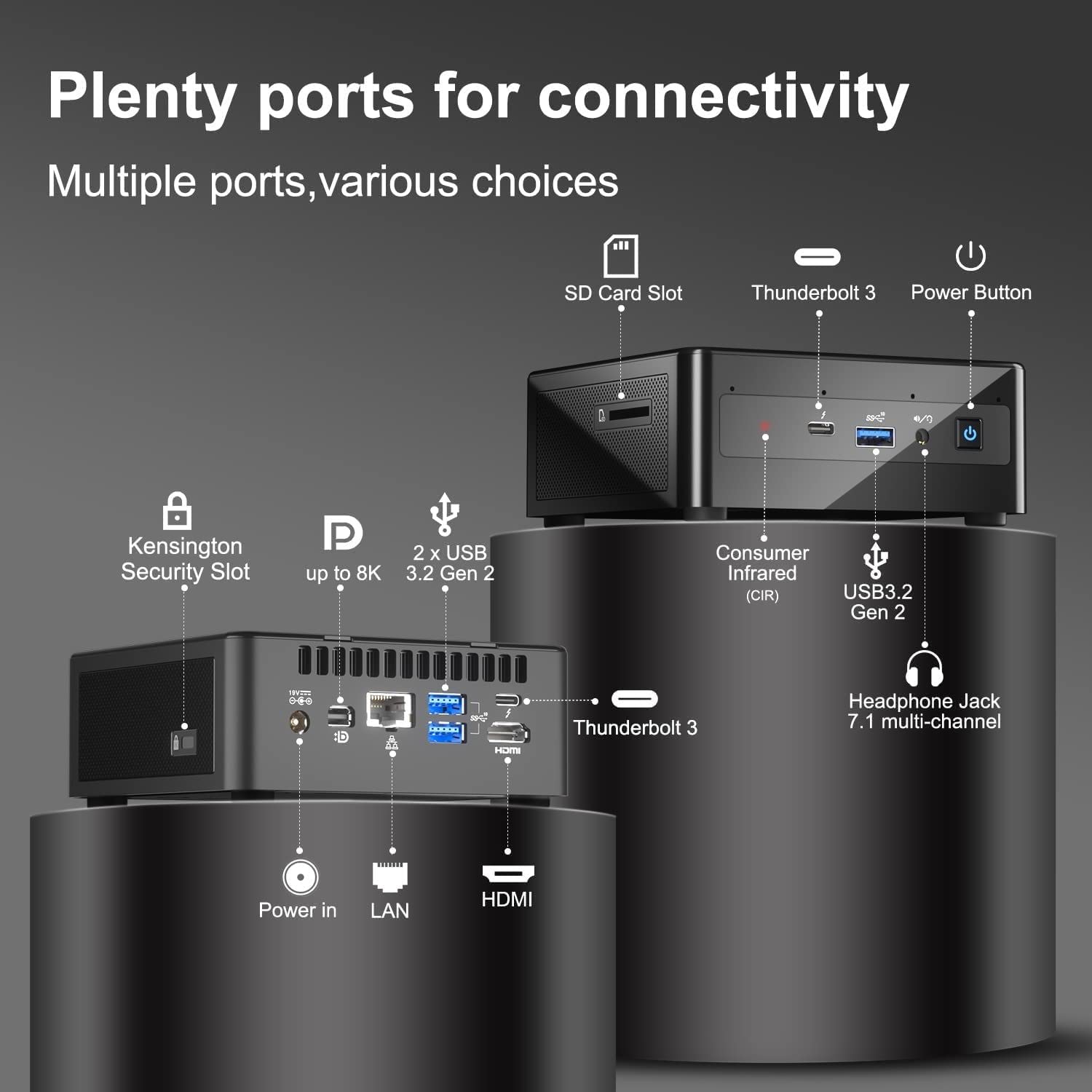 2022 Intel NUC 11 Tiny Client Mini PC Intel 4-Core i5-1135G7 16GB DDR4 256GB NVMe SSD + 1TB HDD Iris Xe Graphics WiFi-6 RJ-45 HDMI Mini-DP Thunderbolt 3 USB-C Windows 10 Pro w/RATZK 32GB USB