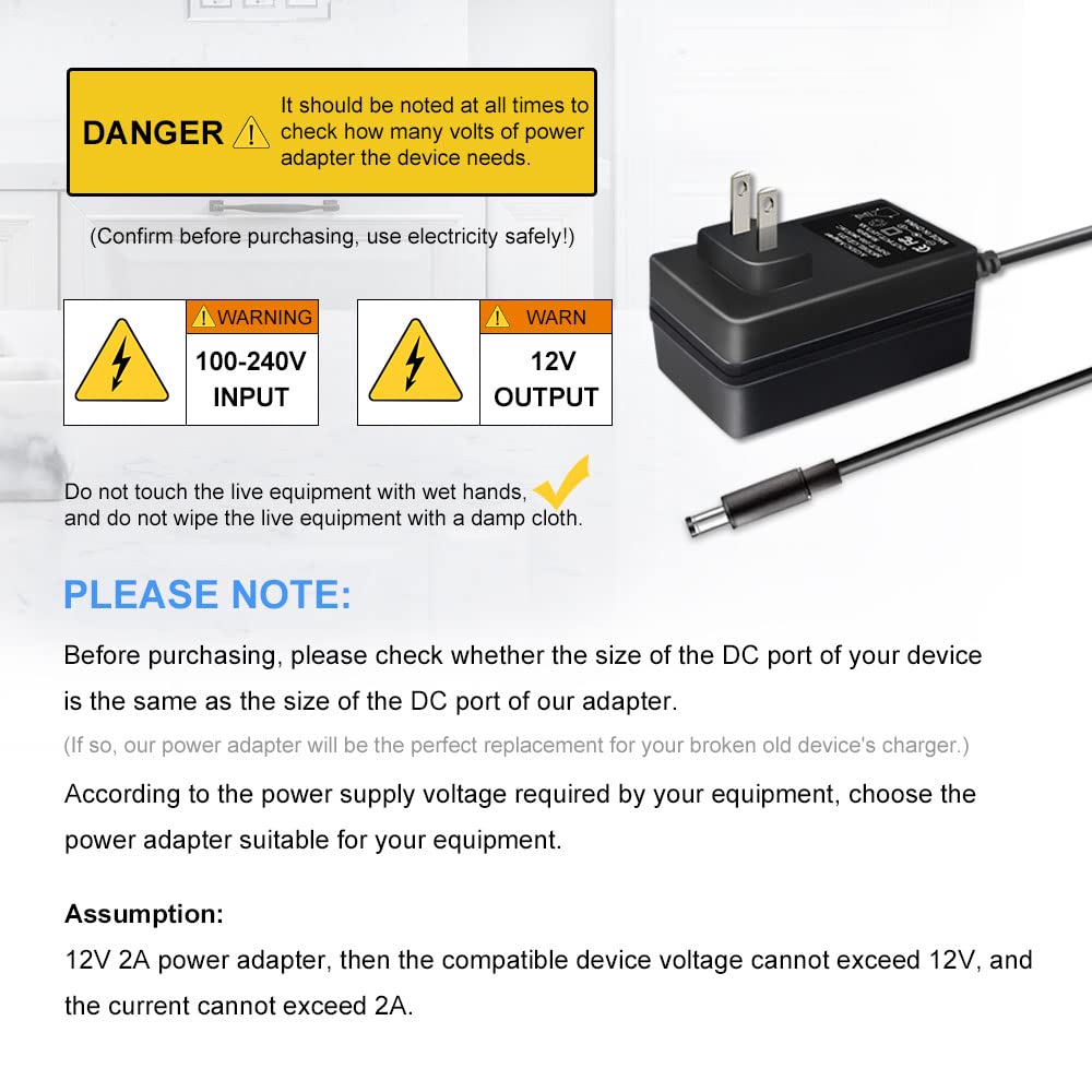 Lantisri 12V AC DC Adapter Compatible with Sylvania Portable DVD Player, fit for Sylvania 7" 9" 10" 13.3" Portable DVD Player Power Supply Cord with 6 ft