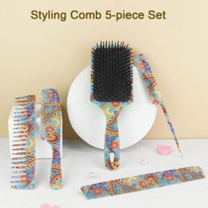 Camo Hair Brush,Anti Static & Frizz Air Cushion Massage combs for kids&Adults,Five different combs&Hair Brush For All Hair Types,Can Softens And Improves Hair Texture