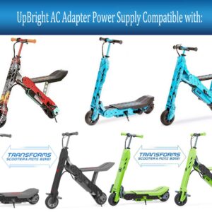 UpBright 24V 600mA AC/DC Adapter Compatible with VR Viro Rides Vega 2-in-1 100W 120W Transforming 24VDC Battery Electric Scooter Mini Bike Little Tikes 646089 486357 649141 652936 FY0172400600 Charger