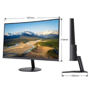 KOORUI 24" Curved 60Hz Computer Monitor LED Monitor Full HD 1080P HDMI VGA, 1800R, Tilt Adjustment, Eye Care, Black 24N5C