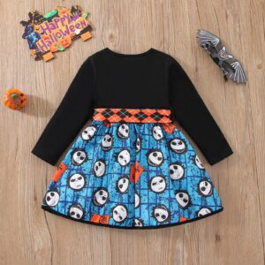 LYQTloml Toddler Baby Little Girls Halloween Nightmare Christmas Dress Kids Birthday Party Clothes Fall Long Sleeve Casual Outfit 1-8Y