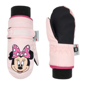 disney minnie mouse toddler mittens ages 2-4, waterproof toddler gloves, kids snow mittens, 3m thinsulate gloves ski mittens