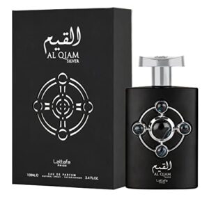 lattafa perfumes al qiam silver for unisex eau de parfum spray, 3.4 ounce