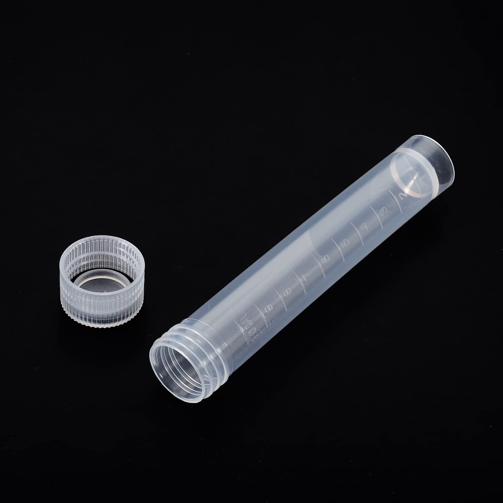 PATIKIL 10mL Plastic Test Tubes, 10 Pack Frozen Container Storage Clear Screw Cap for Lab Laboratory Science, Clear