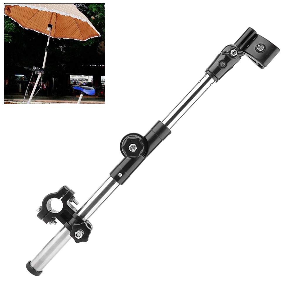 Umbrella Holder, Angle Adjustable Stroller Sun Protection Stand Stainless Steel Baby Infant Chair Mount Bicycle Bar Stretch Swivel Connector Bike Handle Frame for Outdoor Pram Wheelchair Accessories