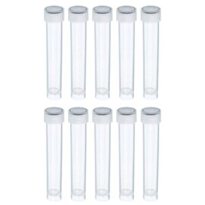 patikil 10ml plastic test tubes, 10 pack frozen container storage clear screw cap for lab laboratory science, clear