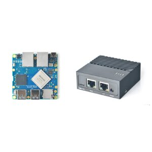 Nanopi R4SE Mini Portable Computer WiFi Router OpenWRT with Dual Ethernet Ports LPDDR4 4GB RAM +32GB eMMC Based in RK3399 Soc for IOT NAS Smart Home Gateway Support Linux Ubuntu (No MAC Chip)