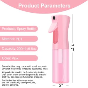 LERPOLOR Empty Spray bottles, Continuous Spray Bottle for Hair, Spray Water Bottle Fine Mist Refillable, Skin Care, Showering Pets, Plants, travel, Ironing and Cleaning 6.8 Ounce (1 Pack, Pink)