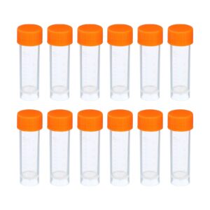 patikil 5ml plastic test tubes, 12 pack frozen container storage screw cap for lab laboratory science, clear