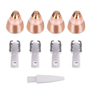 4 pack flawless replacement head, facial hair removal tool for women smooth finishing, with cleaning brush(rose gold)