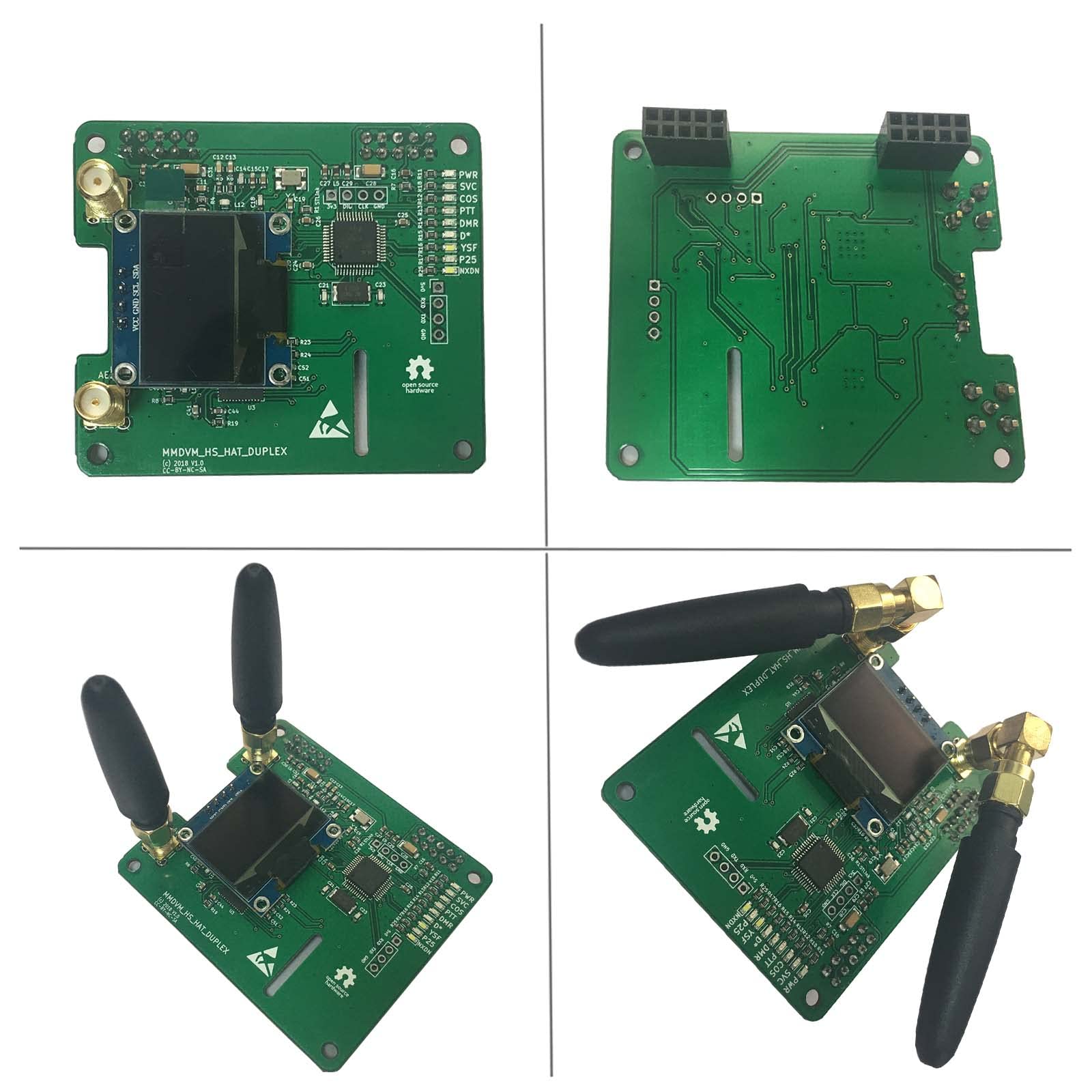 Duplex mmdvm Hotspot Board hat OLED Two Timeslots Two Colors Yellow Blue OLED Low BER 0 Offset Tf Card Written Pi-Star Software