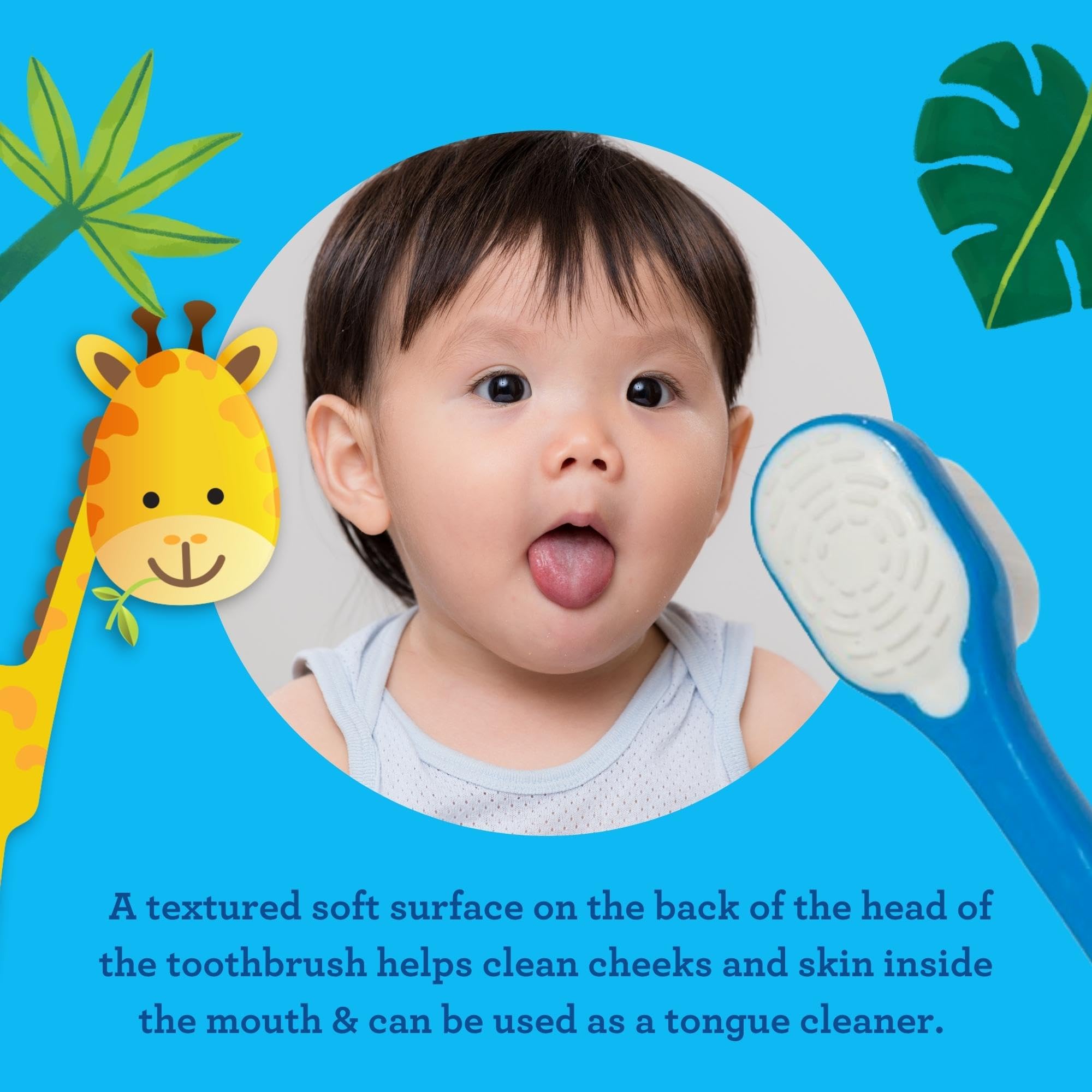 GuruNanda Butter on Gums Toddler Toothbrush with Sand Timer, Extra Soft Bristles for Kids Age 2+, Toothbrush with Tongue Cleaner & Brush Cap (2 Pack)