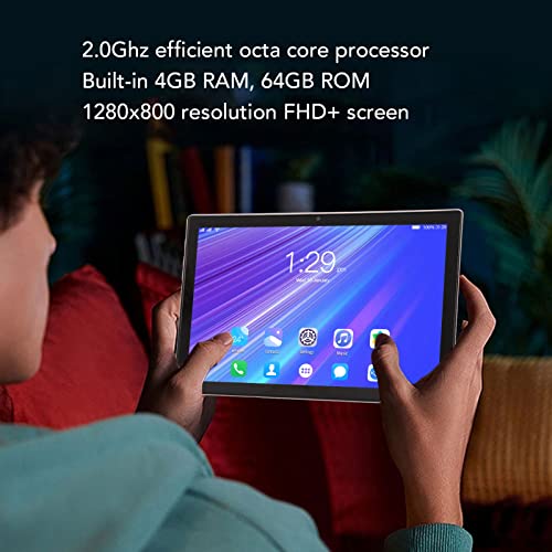 HD 10 Tablet PC, 5G WIFIAndroid Tablet,Portable WiFi 4G Calling Octa Core CPU Tablet,4GB RAM 64GB ROM,Dual Band WiFi 6000mAh Battery Tablet (Gold)