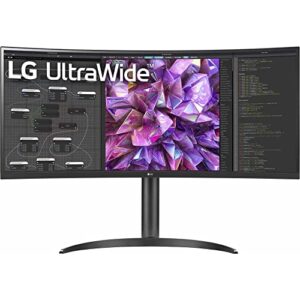 lg 34wq75c-b.aus 34" curved ultrawide™ qhd ips hdr 10 built-in-kvm-monitor with usb type-c™ & lan (rj-45), black