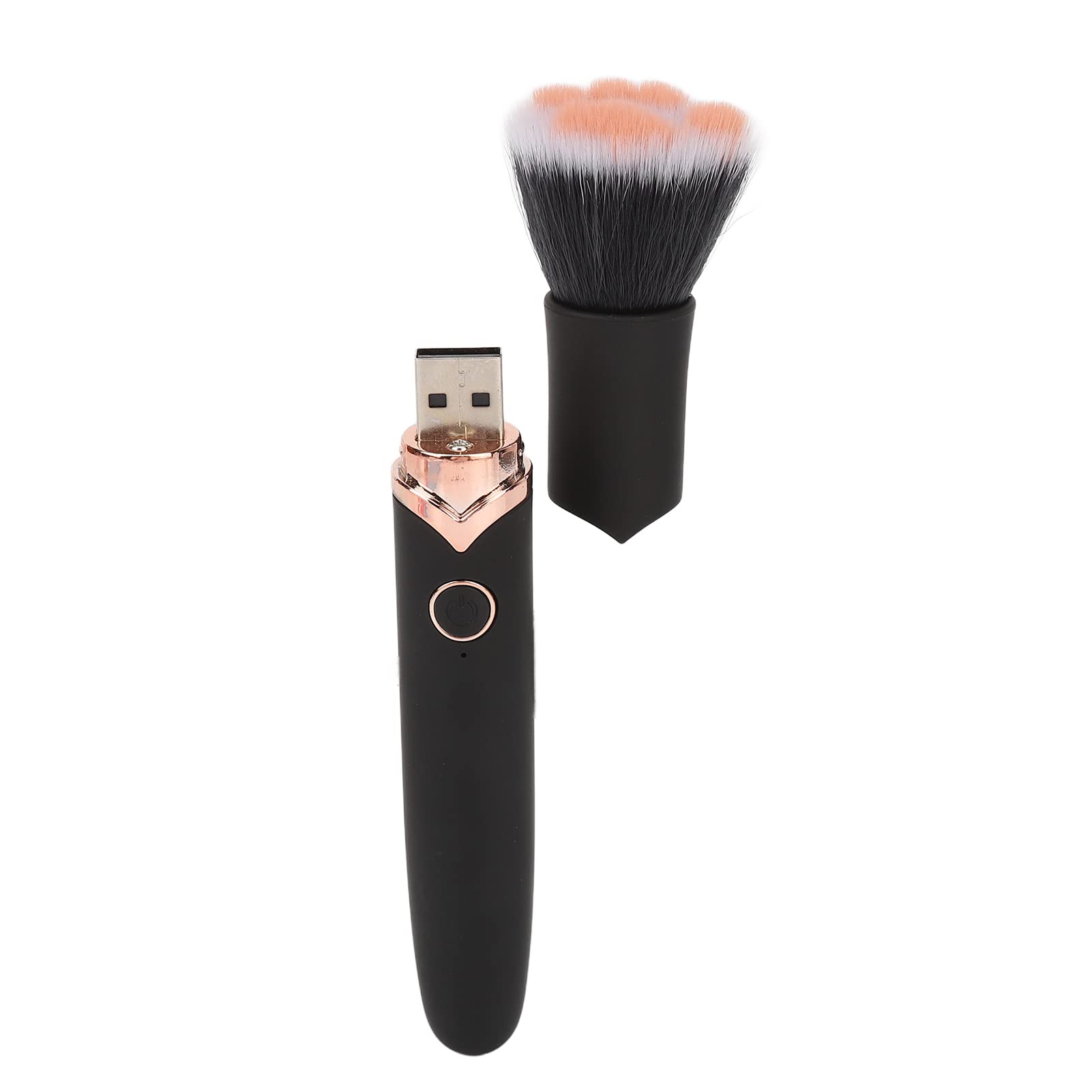 Electric Makeup Brush, 10 Gears Vibration Massage Brush, Works with, Concealer or Blush, Rechargeable Adjustable Loose Powder Brush Black