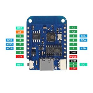 AITRIP 6PCS WeMos D1 Mini V4.0.0 Type-C USB WiFi Internet of Things Board Based ESP8266 4MB Compatible with Arduino MicroPython Nodemcu