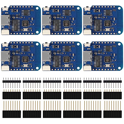 AITRIP 6PCS WeMos D1 Mini V4.0.0 Type-C USB WiFi Internet of Things Board Based ESP8266 4MB Compatible with Arduino MicroPython Nodemcu