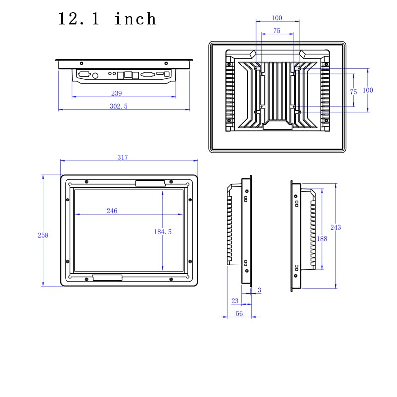 12.1 Inch Smart Capacitive Touch Screen Fully Enclosed All-in-one Machine Win10 Pro (8GB RAM+64GB SSD, Core i7-6500U)